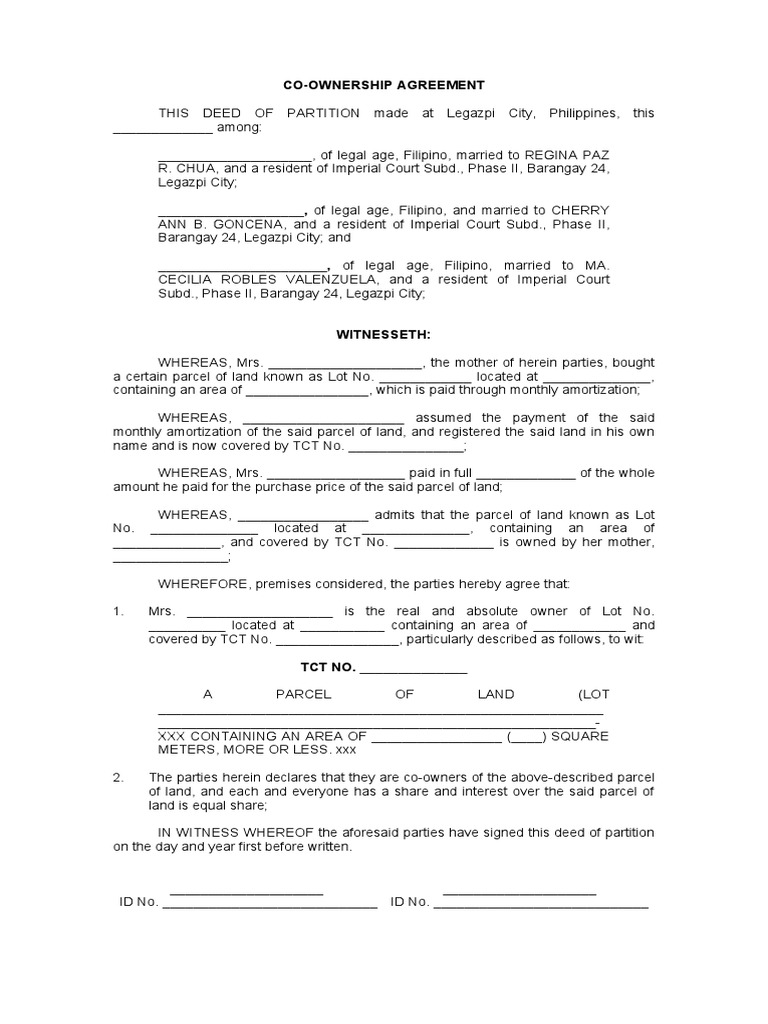 Co-Ownership Agreement | PDF | Environmental Law | Law And Economics