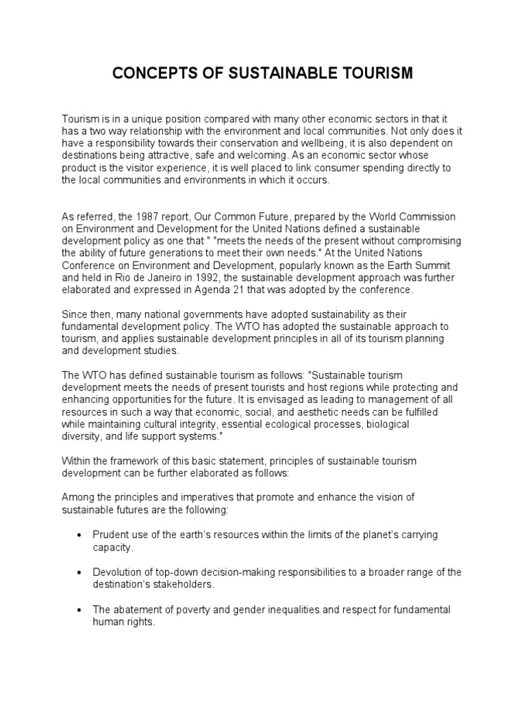 Concepts of Sustainable Tourism | PDF | Sustainability | Tourism