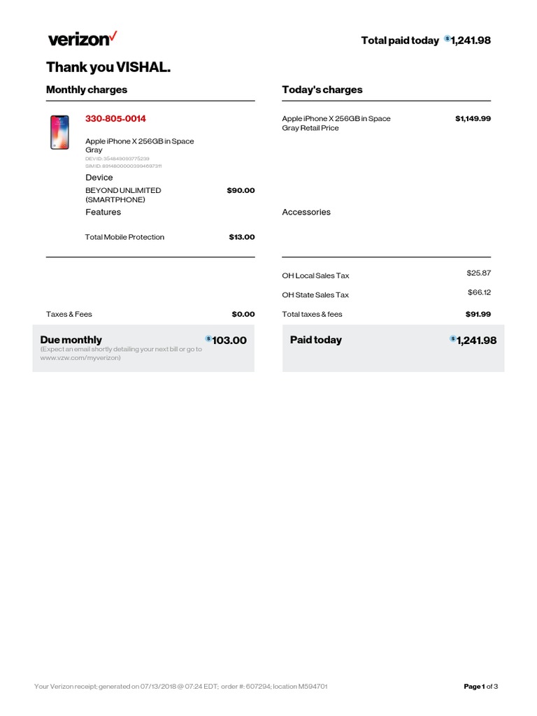 Verizon - Usa | PDF | Credit Card | Payments