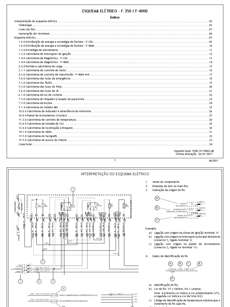 Esquema Elétrico - F-350 F-4000 | PDF | Bens manufaturados | Energia elétrica
