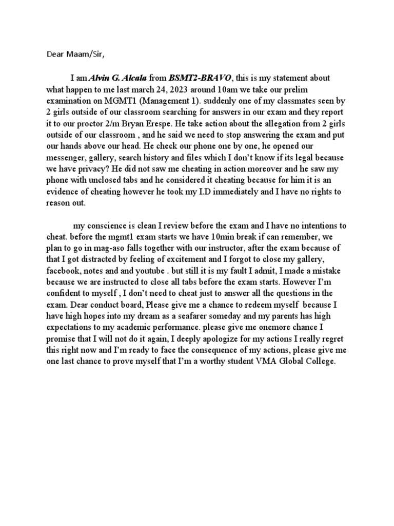 Alvin Alcala Clarification | PDF