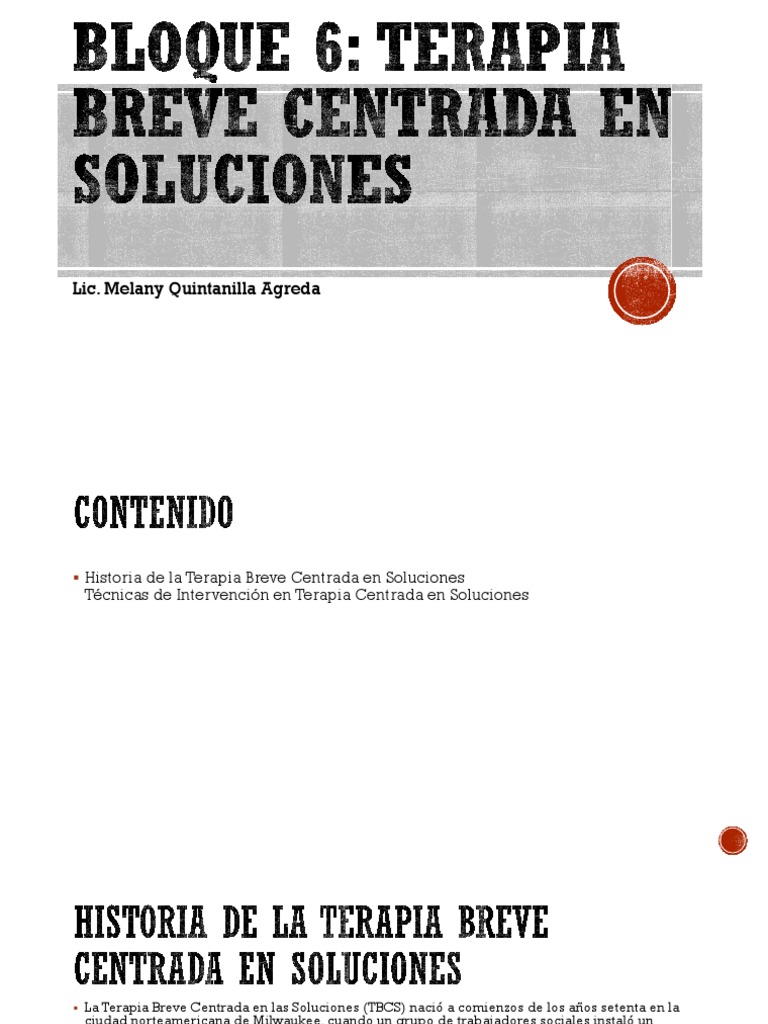 Terapia Breve Centrada en Soluciones | PDF