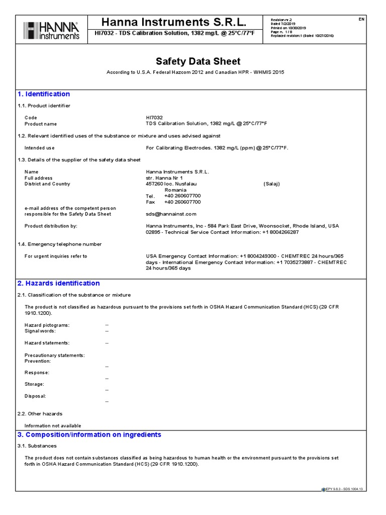 Larutan Standar TDS | PDF | Dangerous Goods | Toxicity