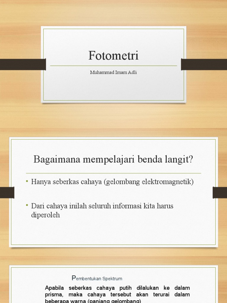Fotometri dan Spektrum Atom Hidrogen | PDF