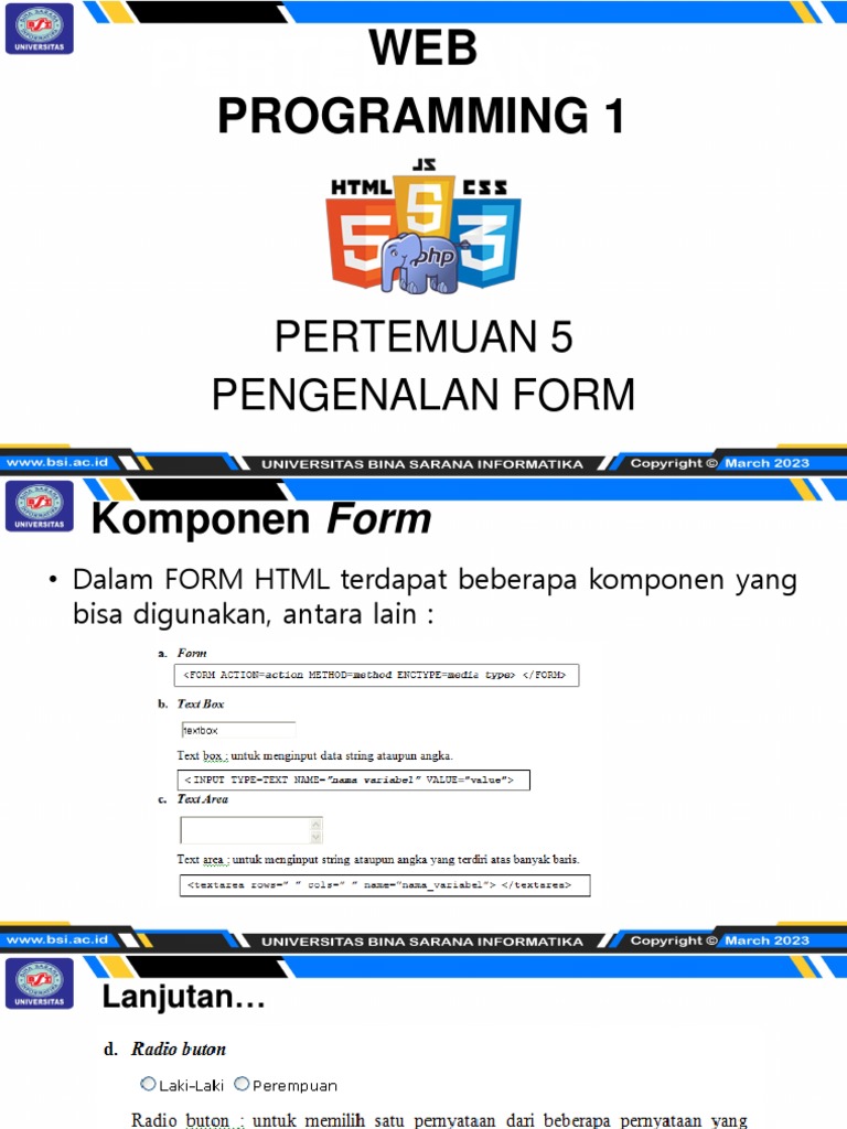 Pertemuan 5: WEB Programming 1 | PDF