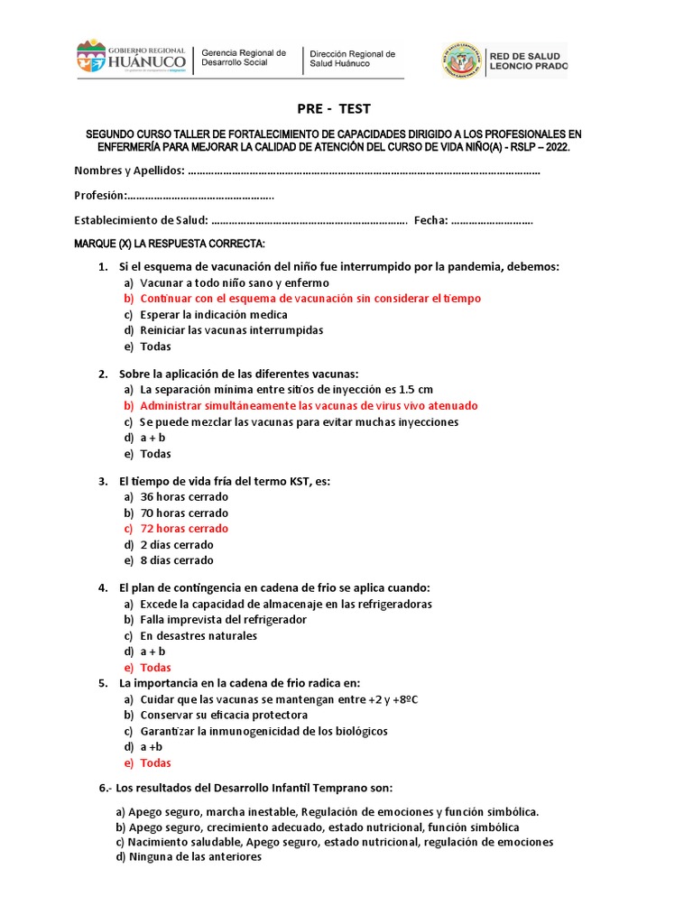 Pos Test Capacitacion | PDF | Teoría de apego | Vacunas
