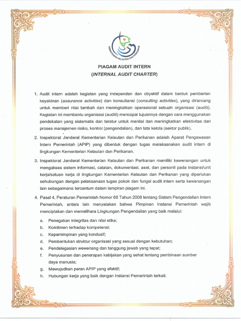 PIAGAM AUDIT INTERN (Internal Audit Charter) | PDF