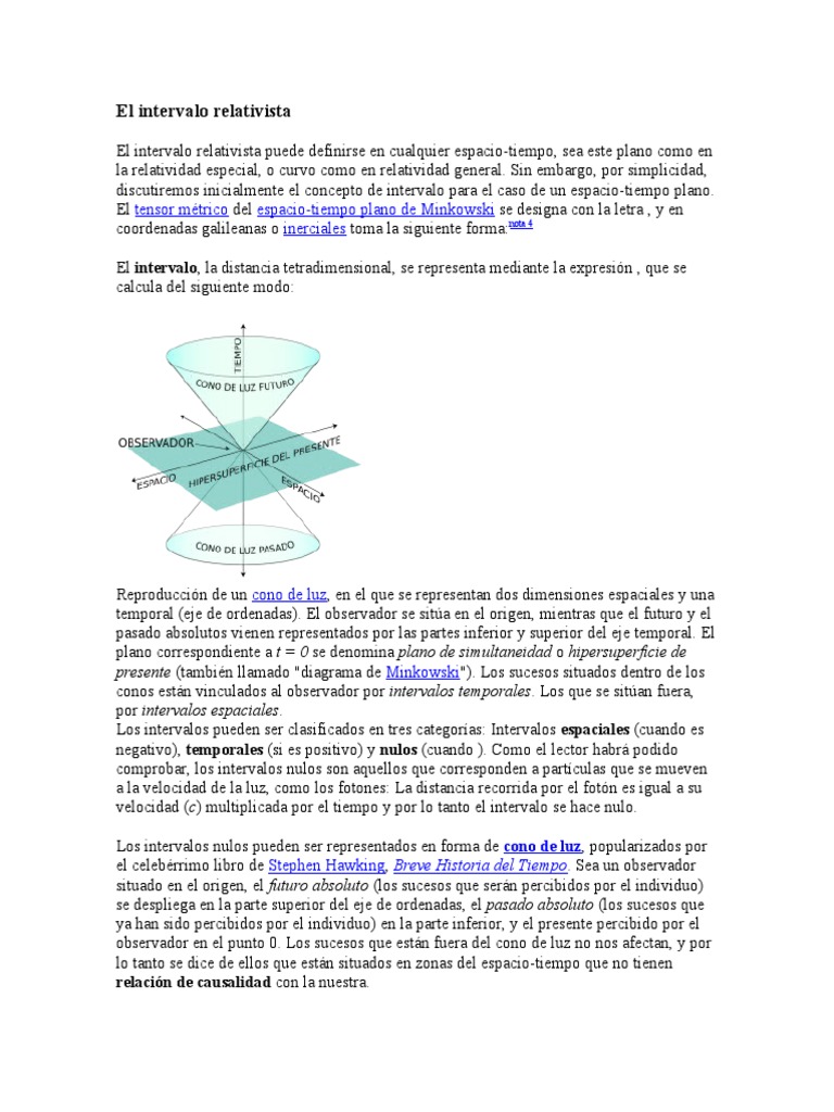 Intervalo Relativista en Espacio-Tiempo | PDF | Teoría de la ...