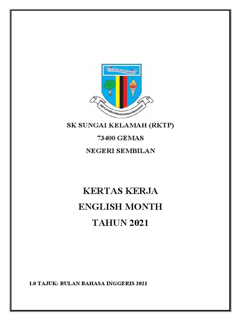 Kertas Kerja English Month 2021 | PDF