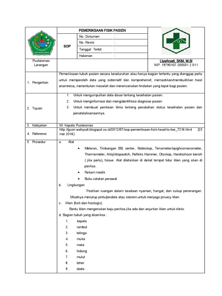 Sopt Ugd Pemeriksaan Fisik | PDF