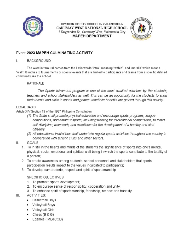 Event: 2023 Mapeh Culminating Activity | Download Free PDF | Sports