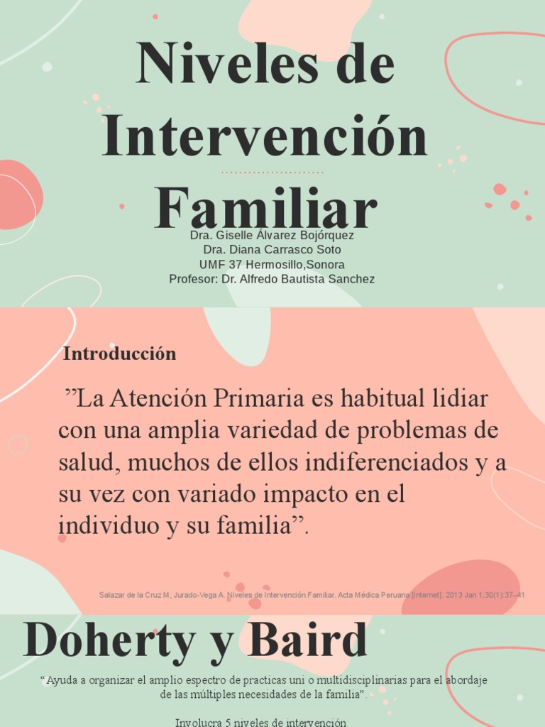 Niveles de Intervención Familiar | PDF | Psicoterapia | Estrés (biología)