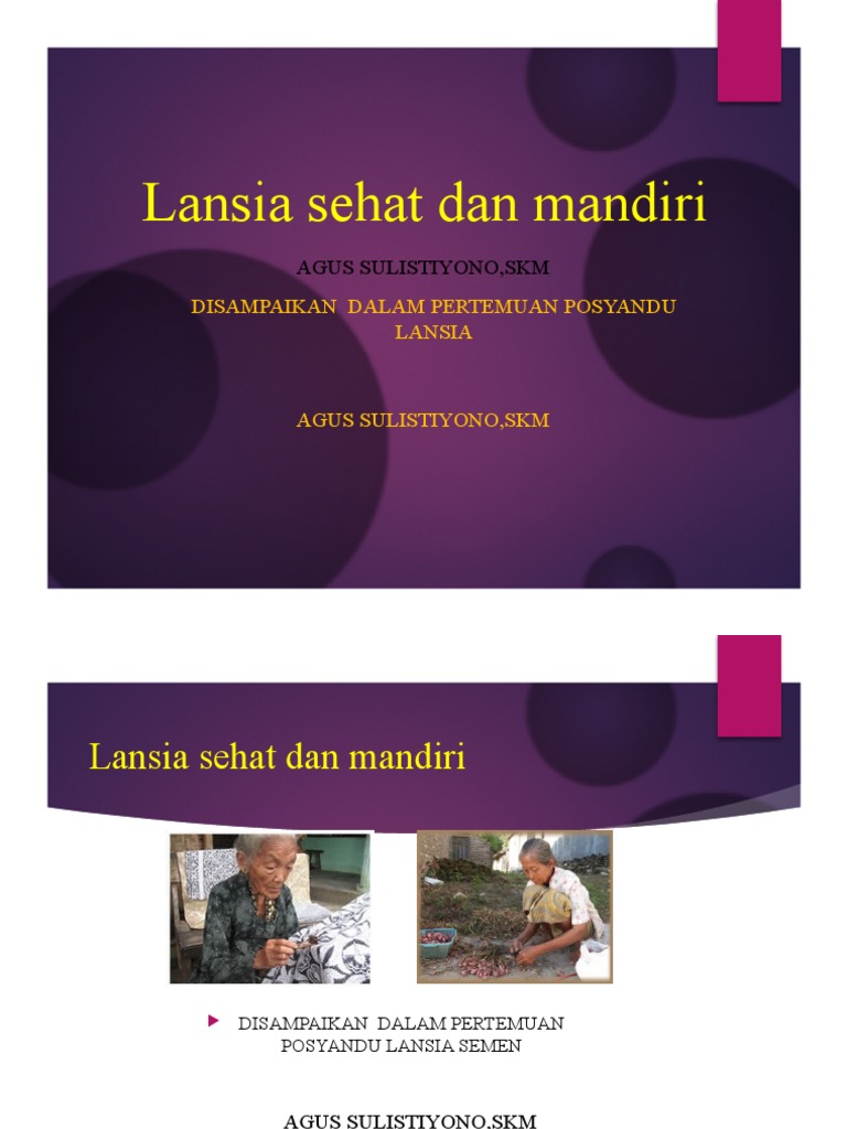 Lansia Mandiri | PDF