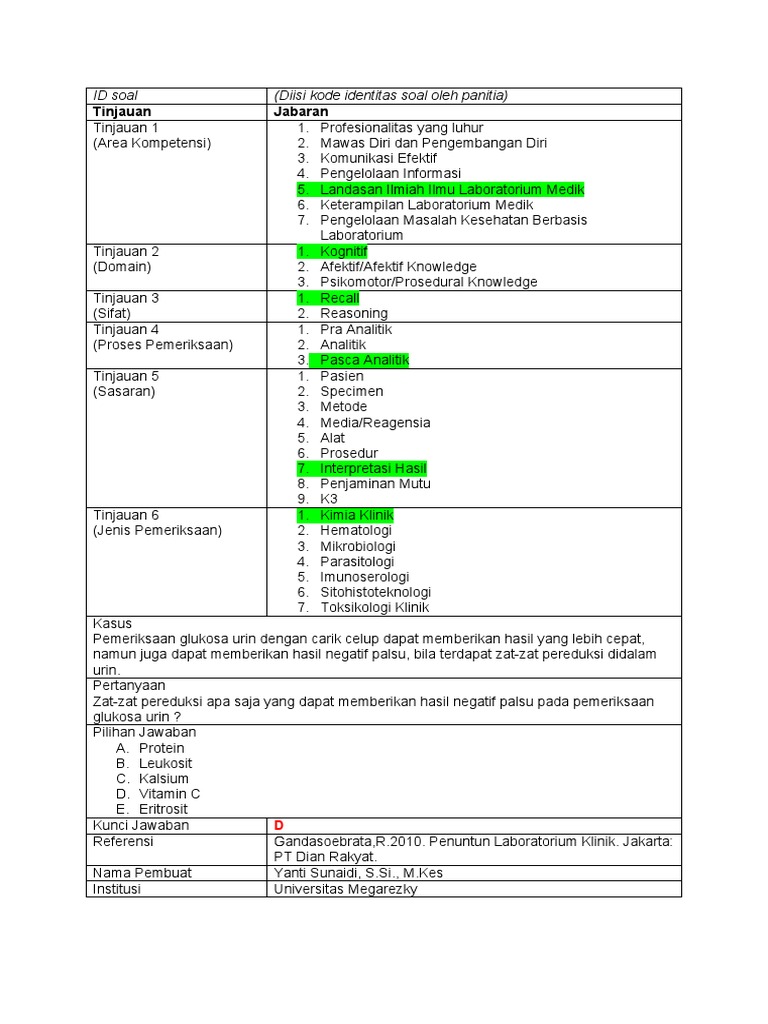 Soal Ukom Kimia Klinik Part 1 | PDF | Kesehatan Holistik