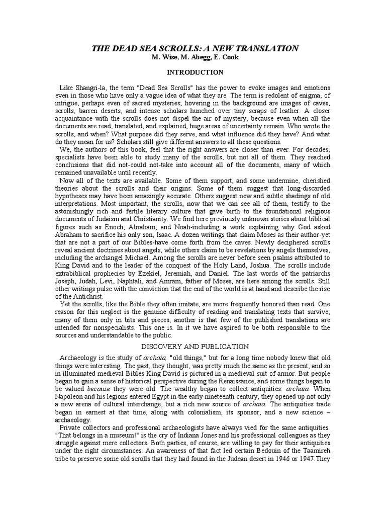 Sdh-Edthe Dead Sea Scrolls A New Translation - Introduction (30pp ...