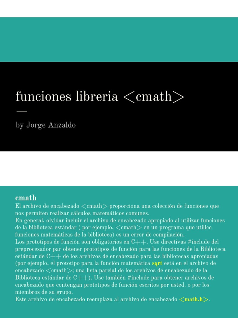 2 Funciones Libreria Cmath 2 | PDF