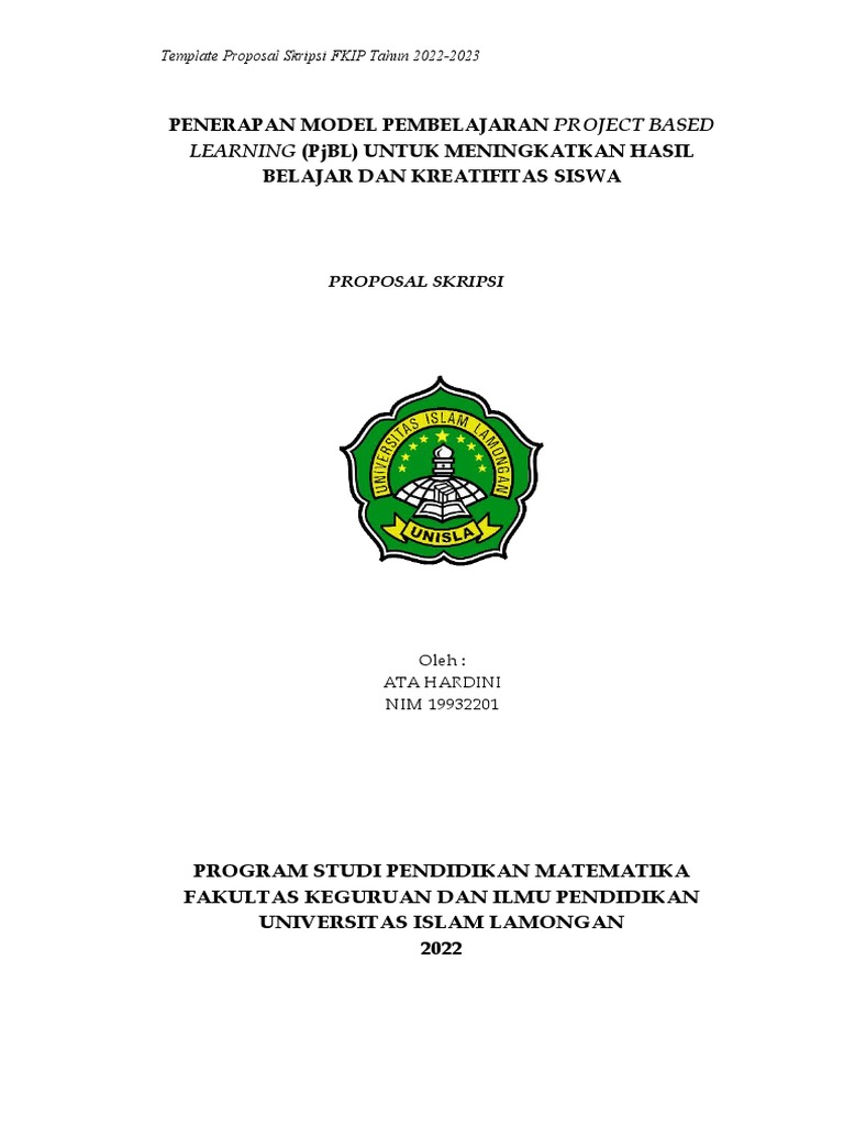 Template Proposal Skripsi Fkip Unisla 2022 Pdf