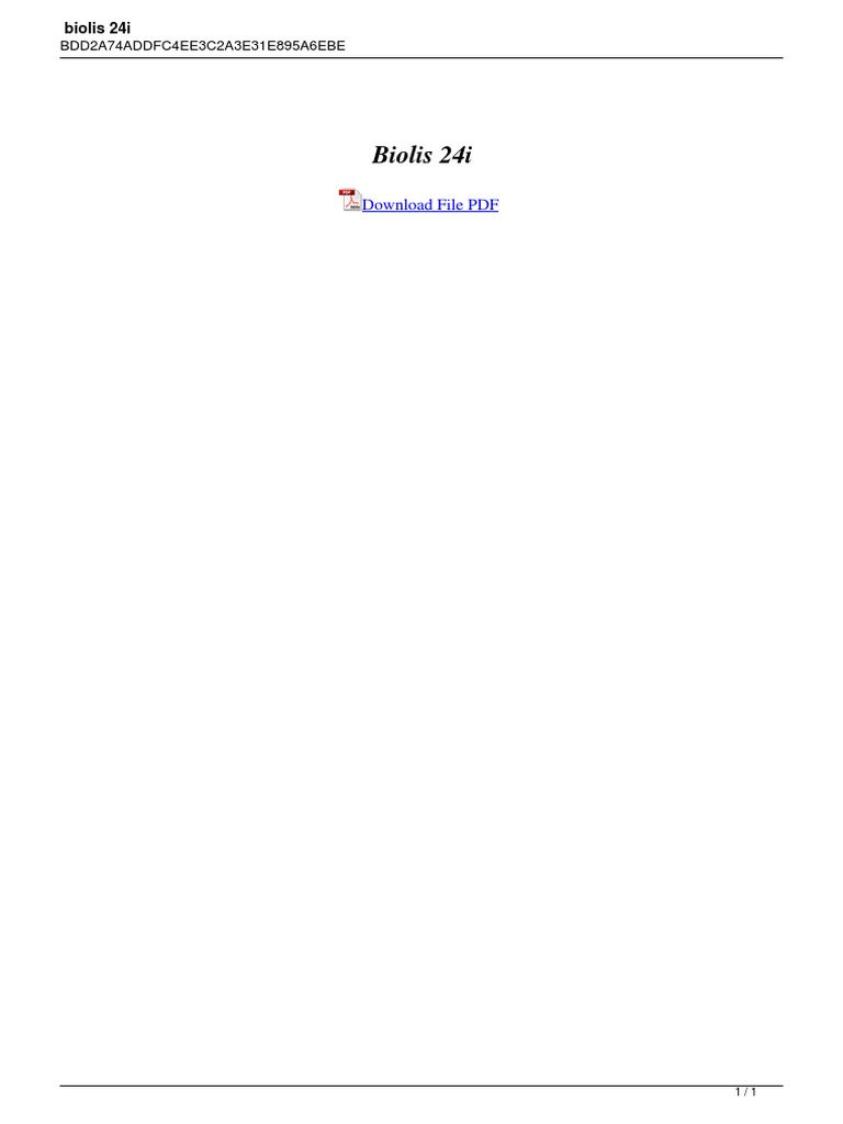 Biolis 24i PDF Download | PDF