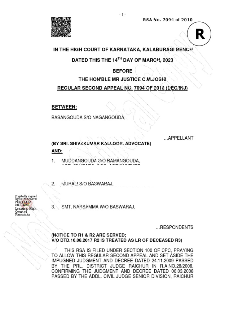 Hindu Succession 464878 | PDF | Lawsuit | Judgment (Law)