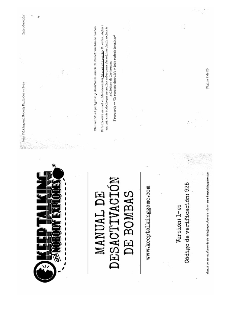 KeepTalkingAndNobodyExplodes BombDefusalManual v1 Es | PDF | Tecnicas ...
