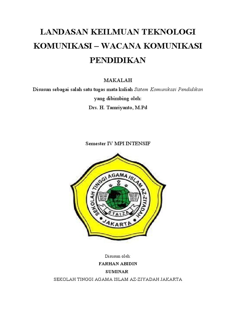 Makalah Sistem Komunikasi Pendidikan (Farhan-Suminar 2023) | PDF