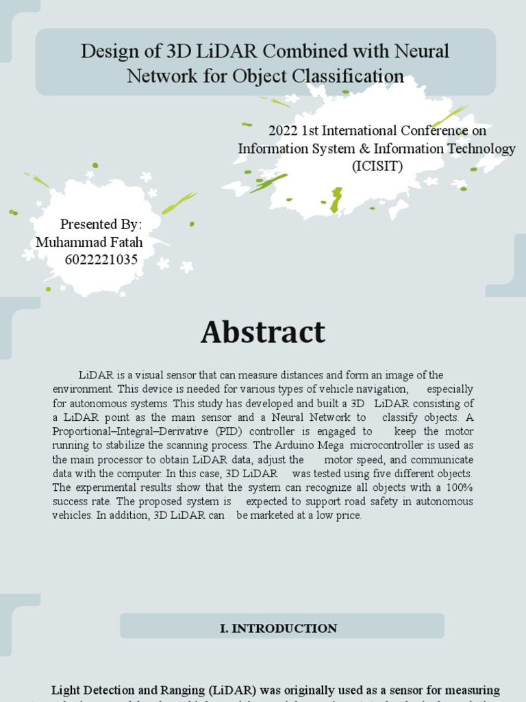 Design of 3D Lidar Combined With Neural Network For Object Classification | PDF | Lidar ...