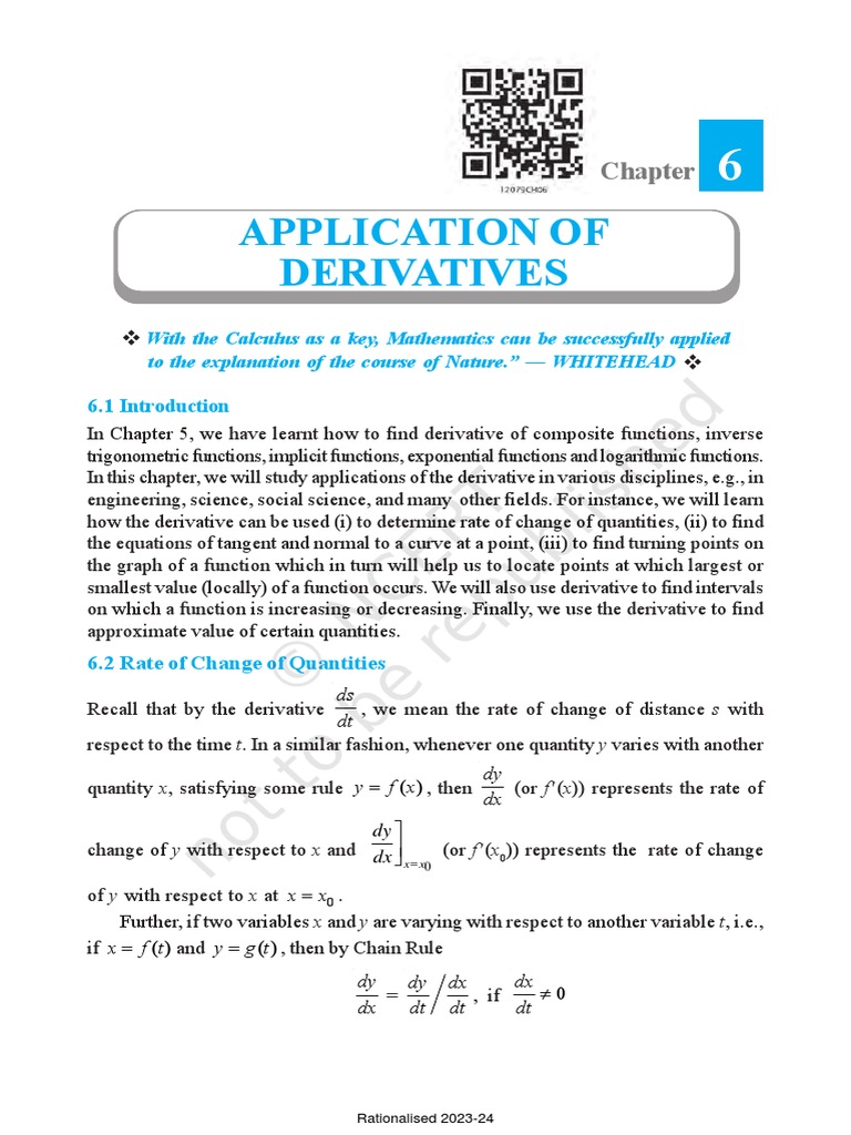 Application of Derivatives | PDF | Maxima And Minima | Function (Mathematics)