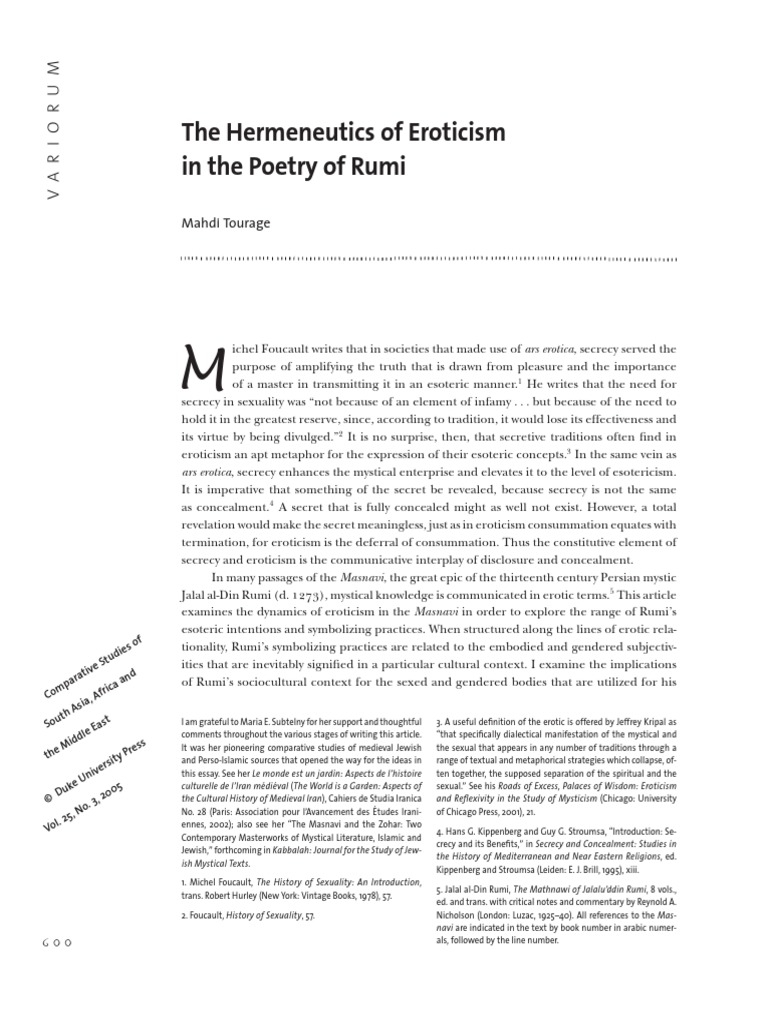 The Hermeneutics of Eroticism in The Poe | PDF | Rumi | Sufism