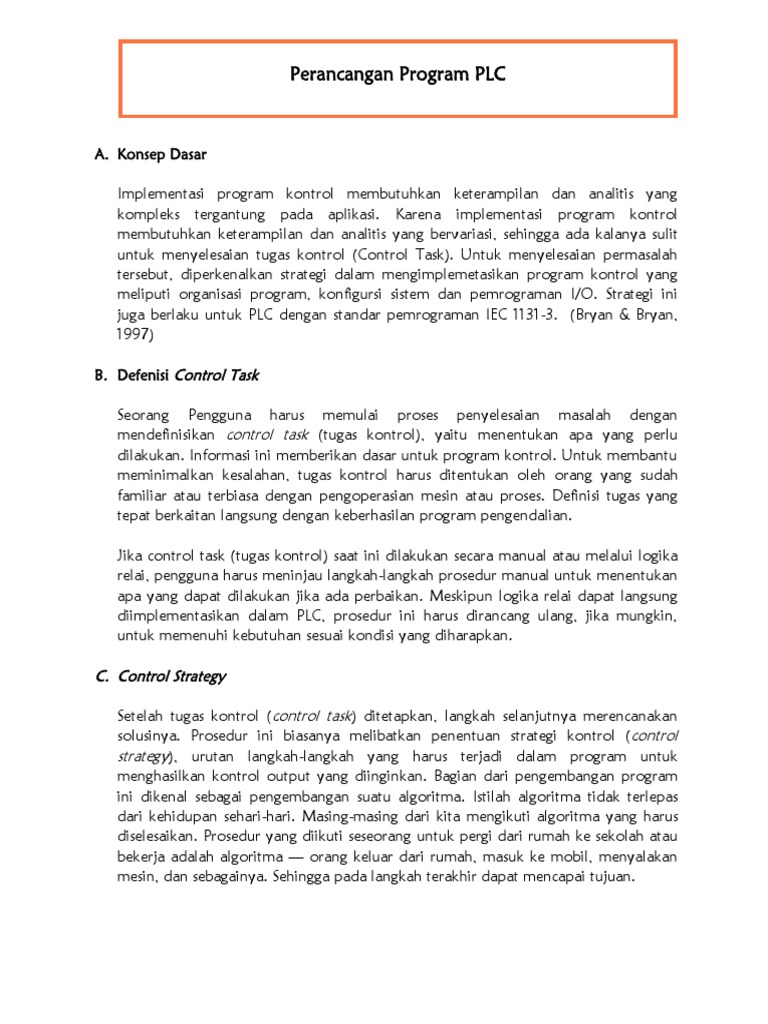 Strategi Implementasi Program Kontrol Logika Programmable (PLC) untuk ...
