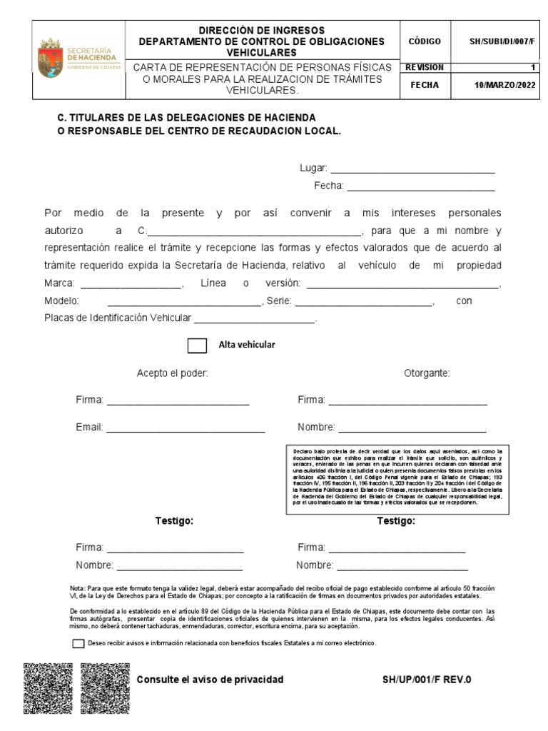 Código SH/SUBI/DI/007/F Revisión 1 Fecha 10/MARZO/2022 | PDF | Gobierno | Justicia