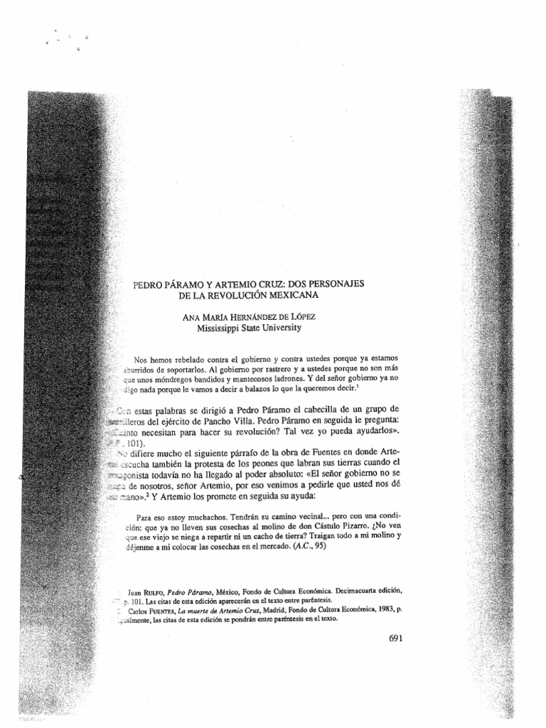 HERNÁNDEZ DE LÓPEZ Ana María - Pedro Páramo y Artemio Cruz Dos ...