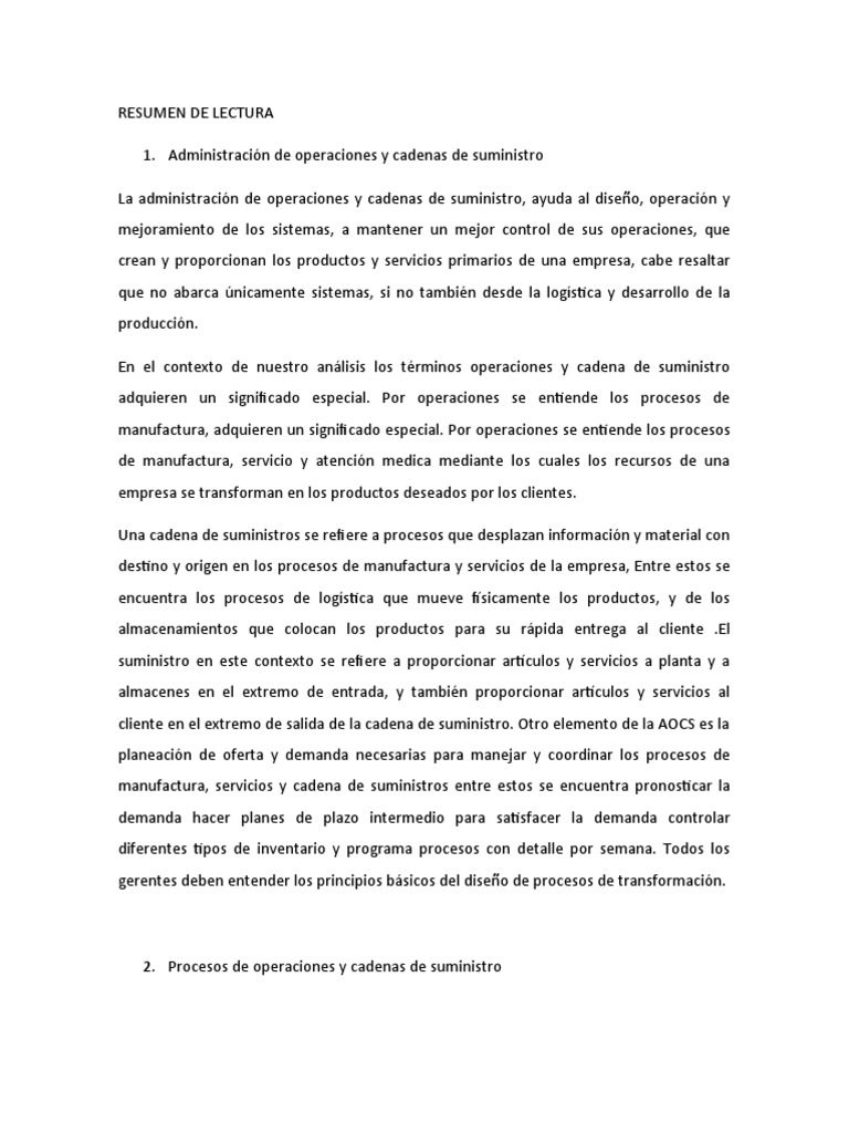 Administración de Operaciones y Suministros | PDF | Logística | Marketing
