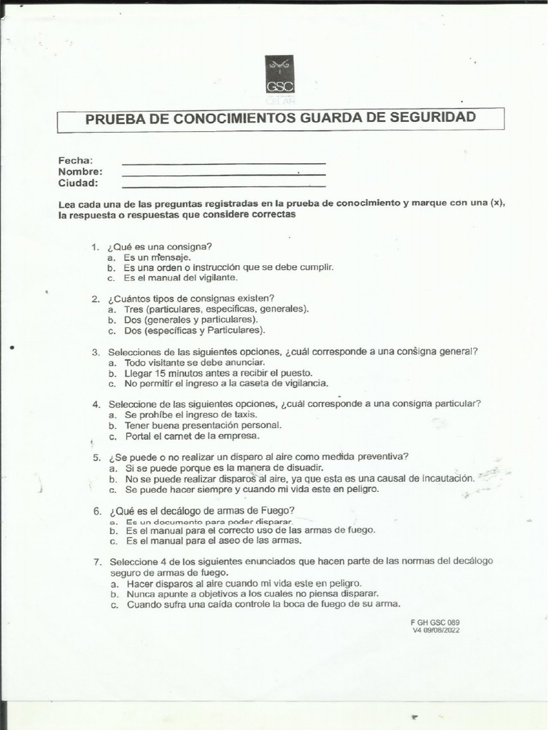 Pruebas de Conocimiento | PDF