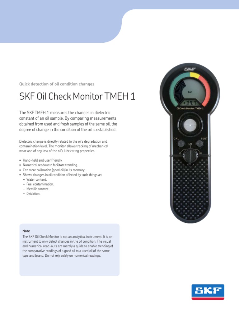 SKF Oil Check Monitor TMEH 1 | PDF | Oil | Physical Sciences