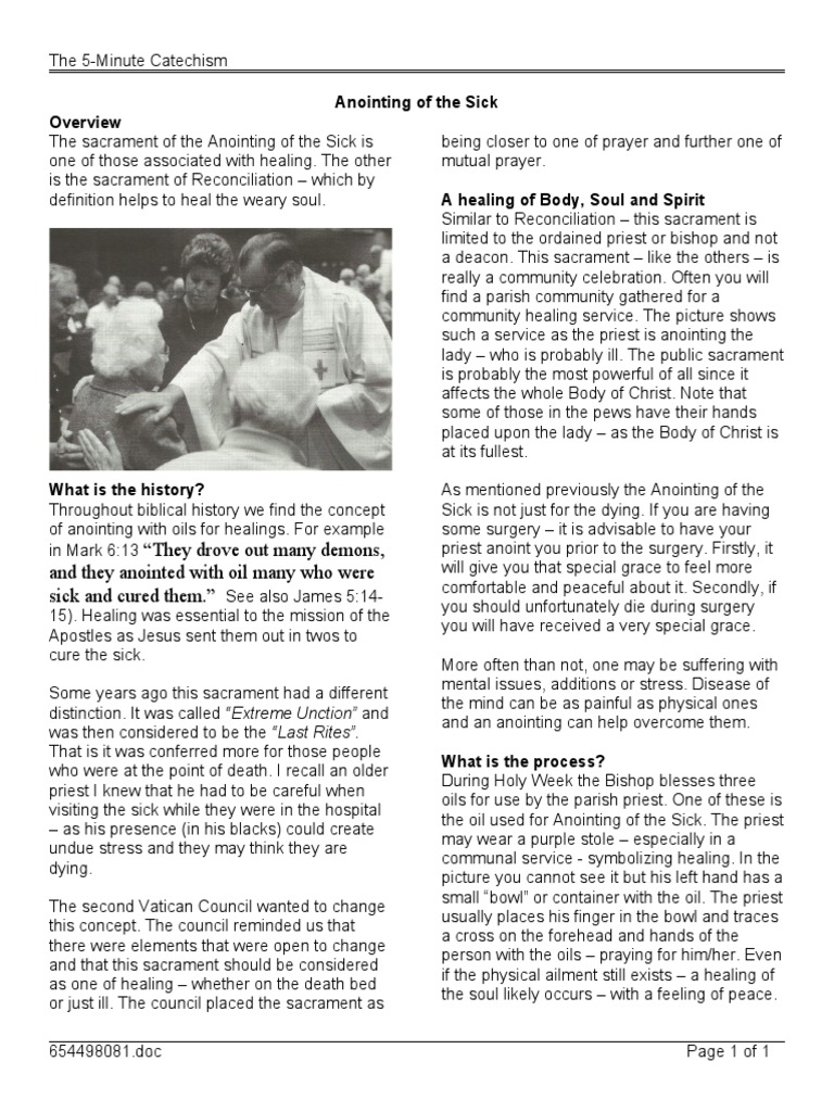 Anointing of The Sick | PDF | Christian Worship And Liturgy | Sacraments