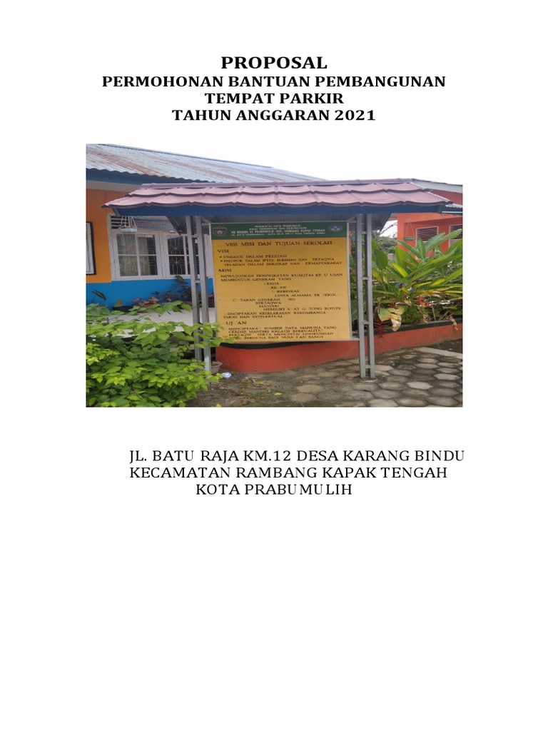 Proposal: Permohonan Bantuan Pembangunan Tempat Parkir Tahun Anggaran 2021 | PDF