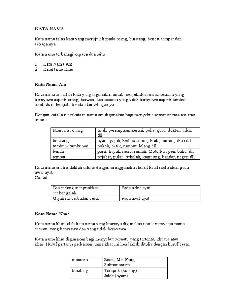 Kata Nama | PDF
