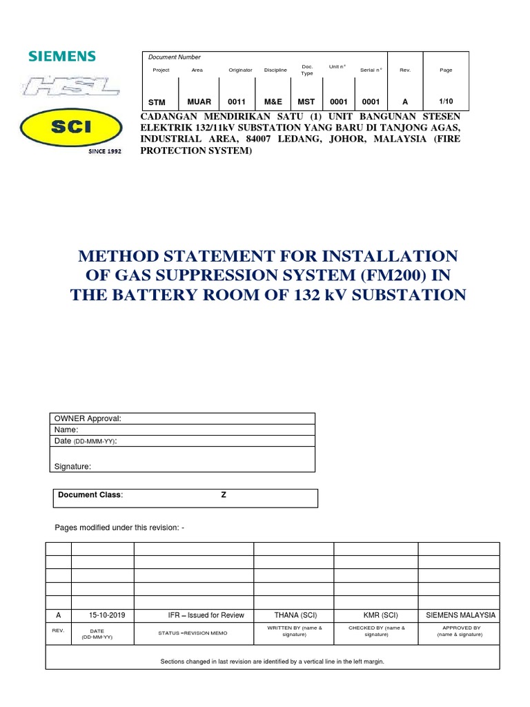 Method Statement-1 | PDF | Valve | Pipe (Fluid Conveyance)