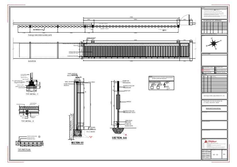 Main Sliding Gate Plan and Details | PDF