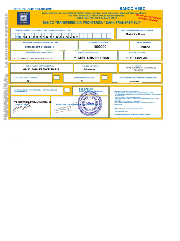 Transferencia HSBC a Escobar | PDF | Finanzas personales | Empresas de servicios financieros