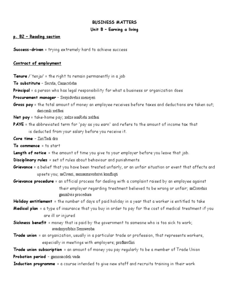 58 - handout-BUSINESS MATTERS-earning A Living | PDF | Cost Of Living ...