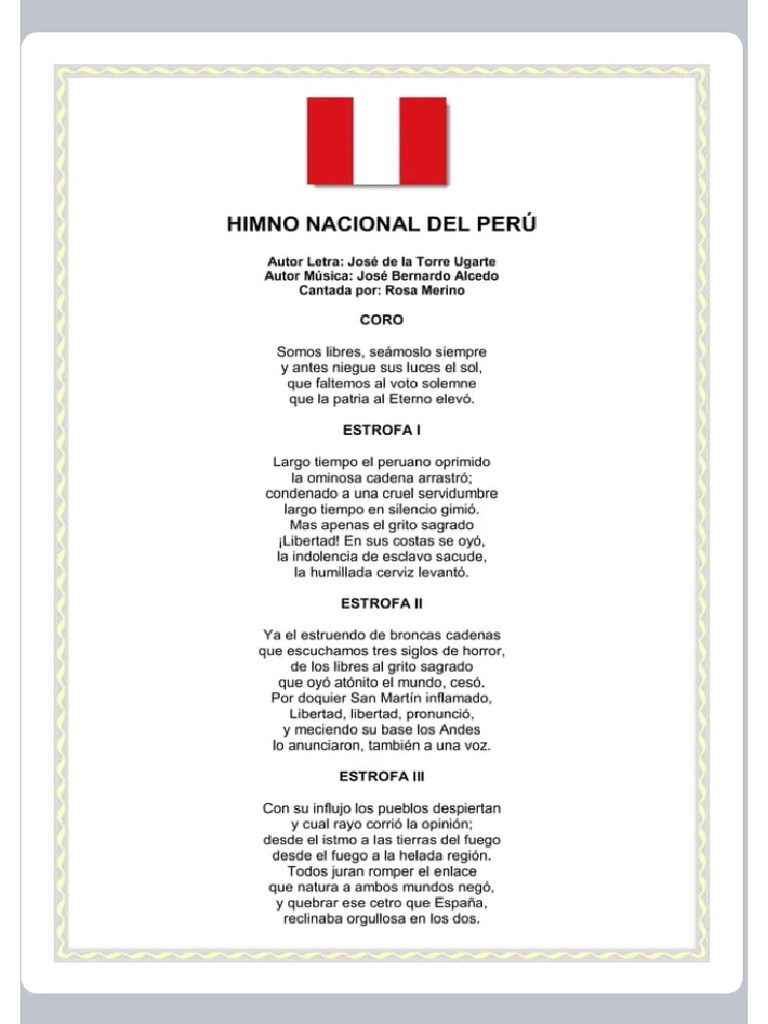 Himno Nacional Del Perú | PDF