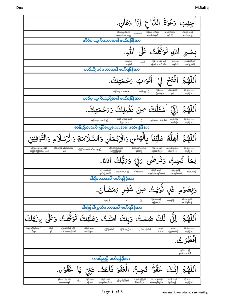 Masnoon Dua | PDF