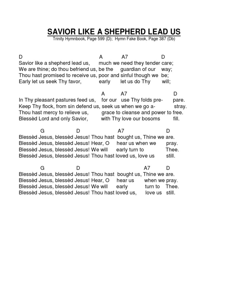 Savior Like A Shepherd Lead Us | PDF