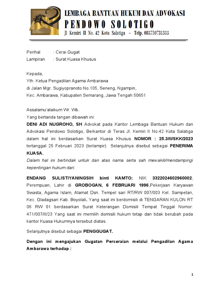 Gugatan LBH Endang Byl-1 | PDF