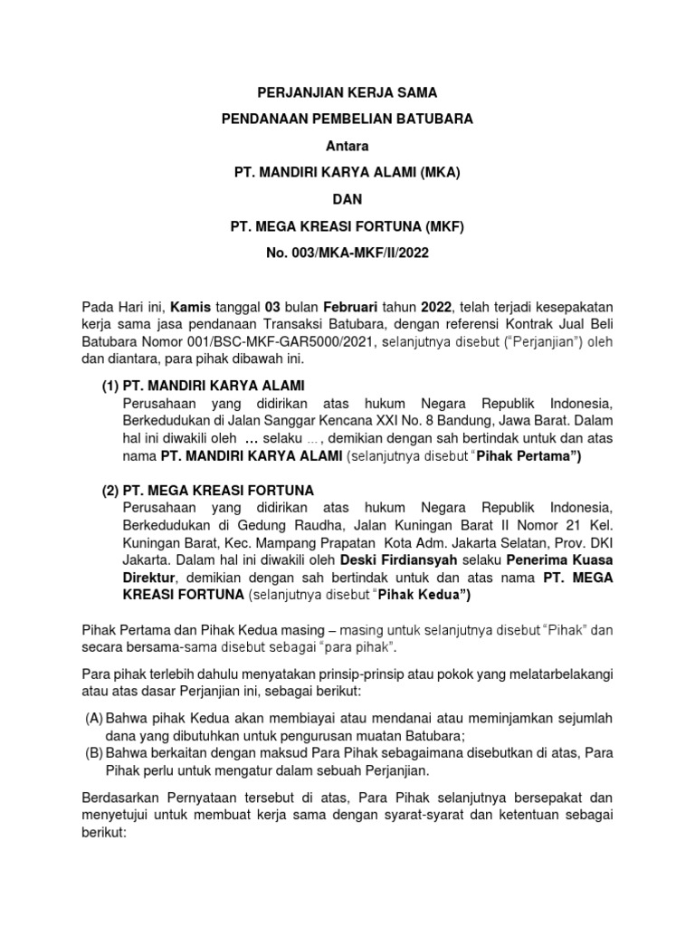 PKS Funder JB Batubara GAR5000 MKF MKA | PDF