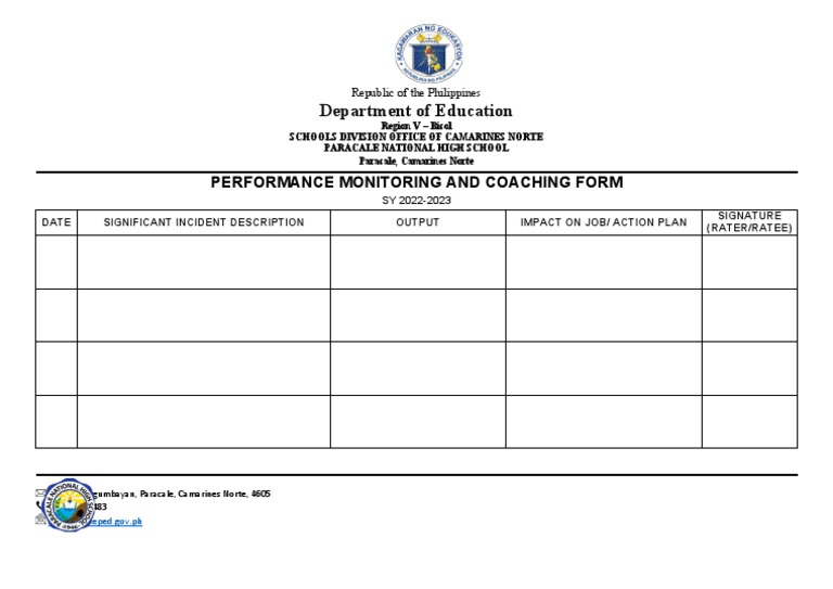 Paracale HS Performance Form 2023 | PDF