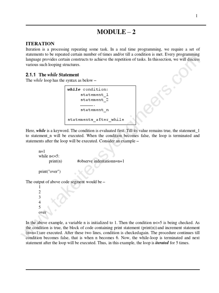 Module 2 Iteration Pdf Control Flow Computer Engineering 5945