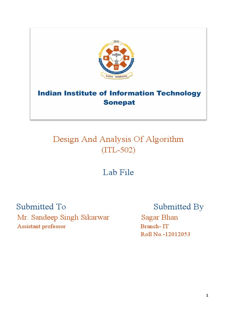 Design And Analysis Of Algorithm Lab File Pdf Vertex Graph Theory Namespace 6103