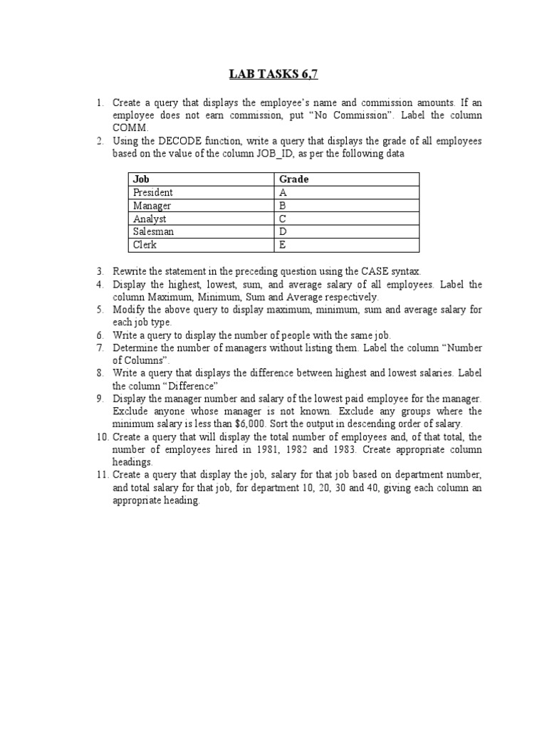 Lab Tasks 6,7 | PDF